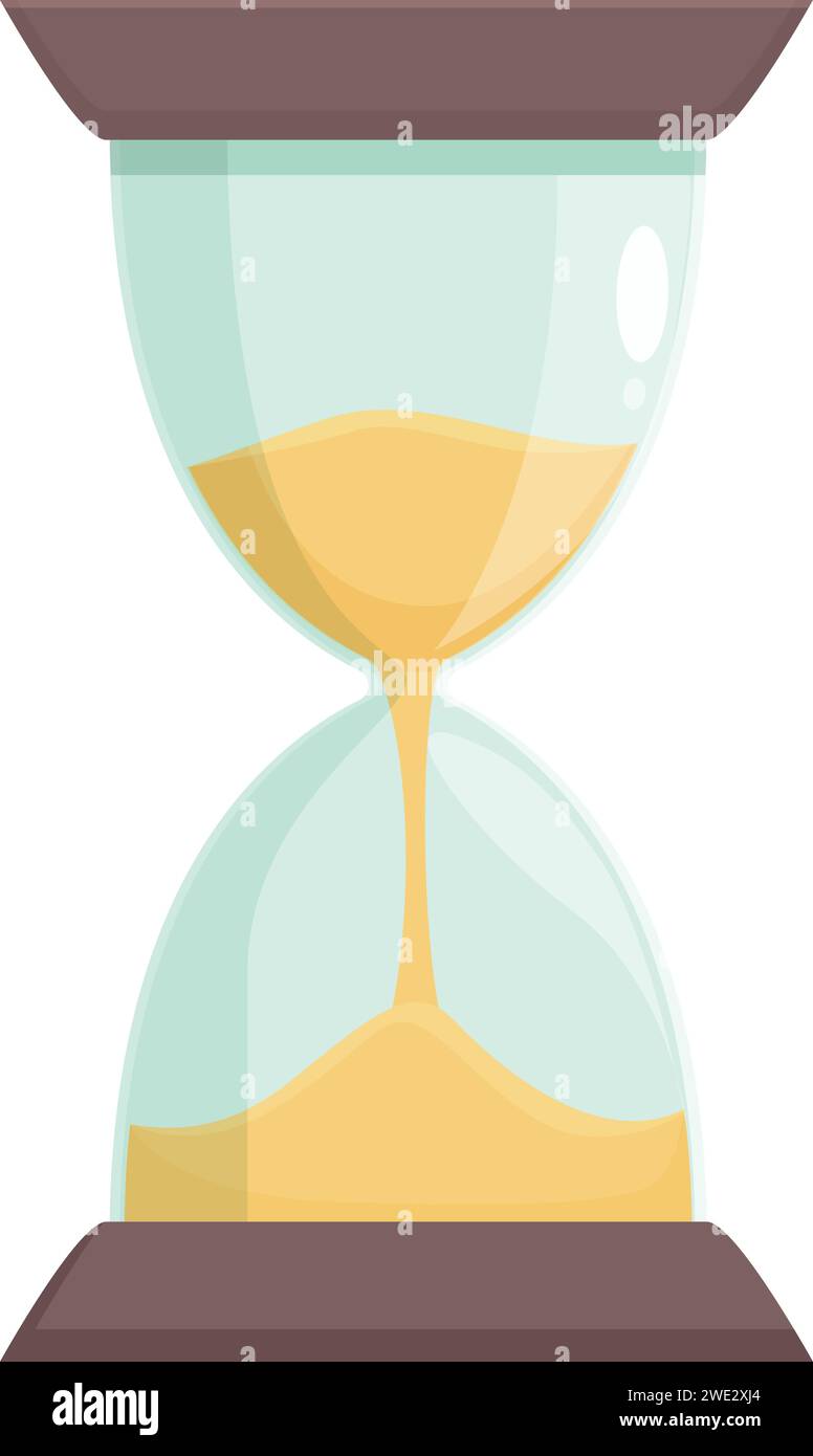 Hourglass time icon cartoon vector. Timer game. Golden alarm Stock ...