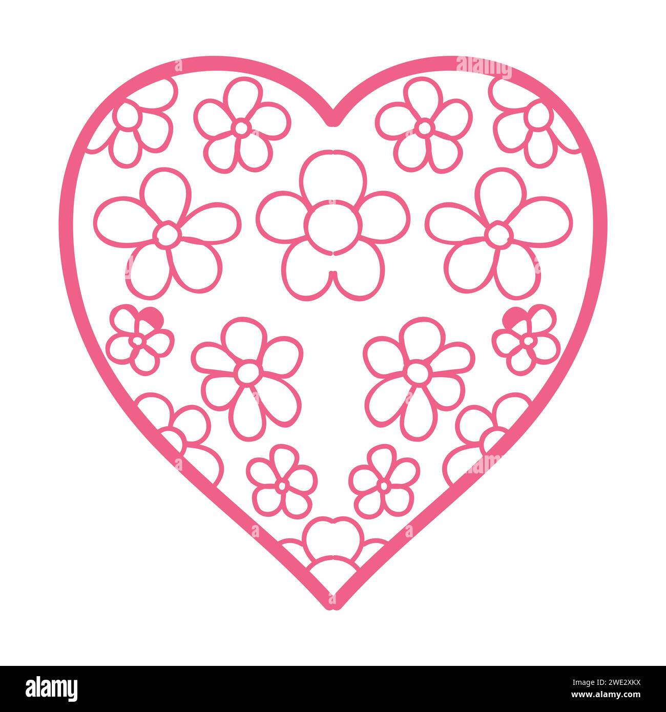 Heart with an openwork pattern. Open illustration isolated on white ...