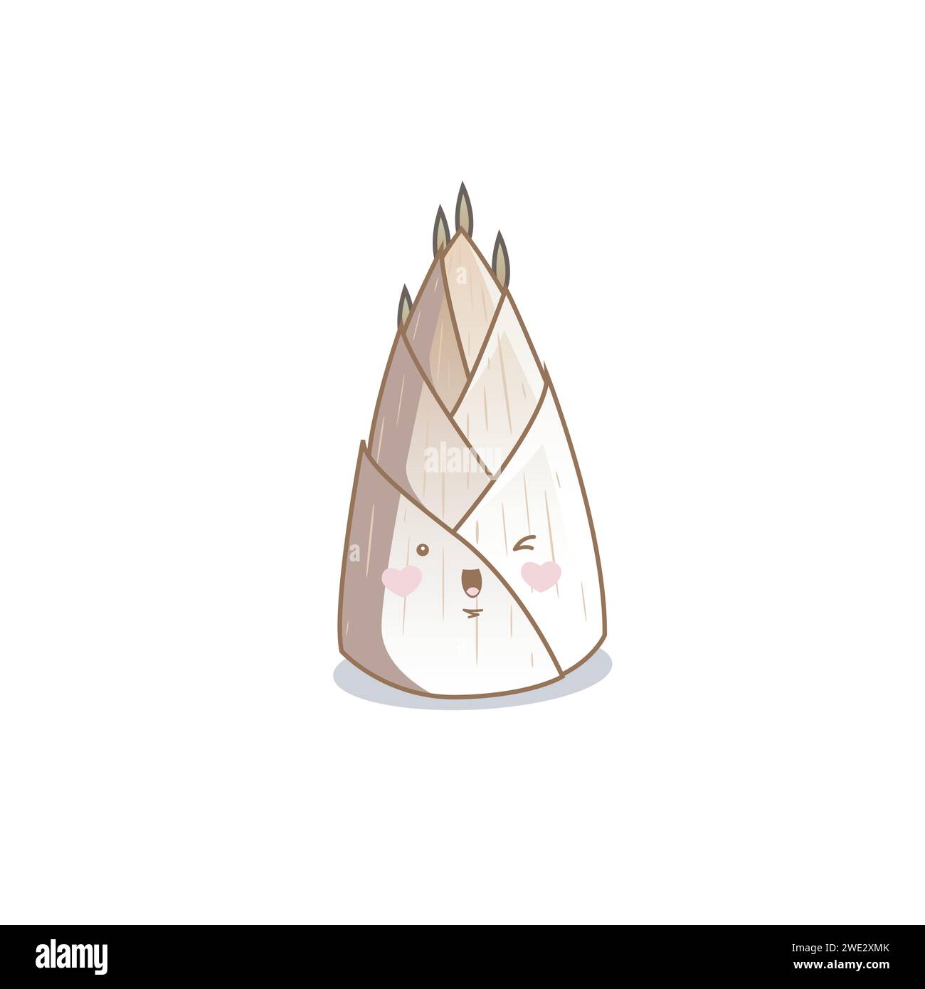 Cute funny bamboo shoot plant cartoon kawaii style,bamboo shoot ...