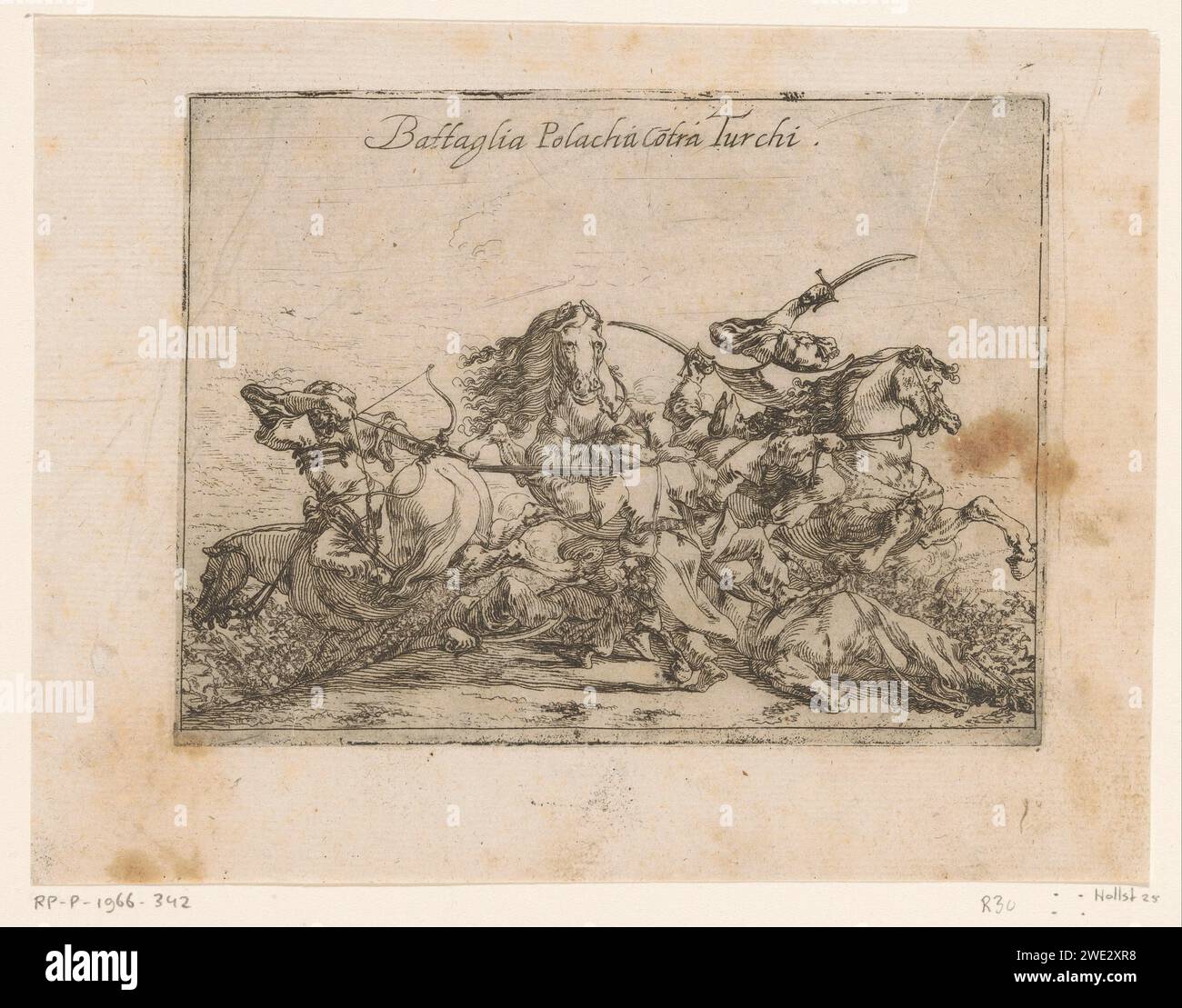 Battle between Poland and Turks, Johann Wilhelm Baur, 1633 print Italy ...