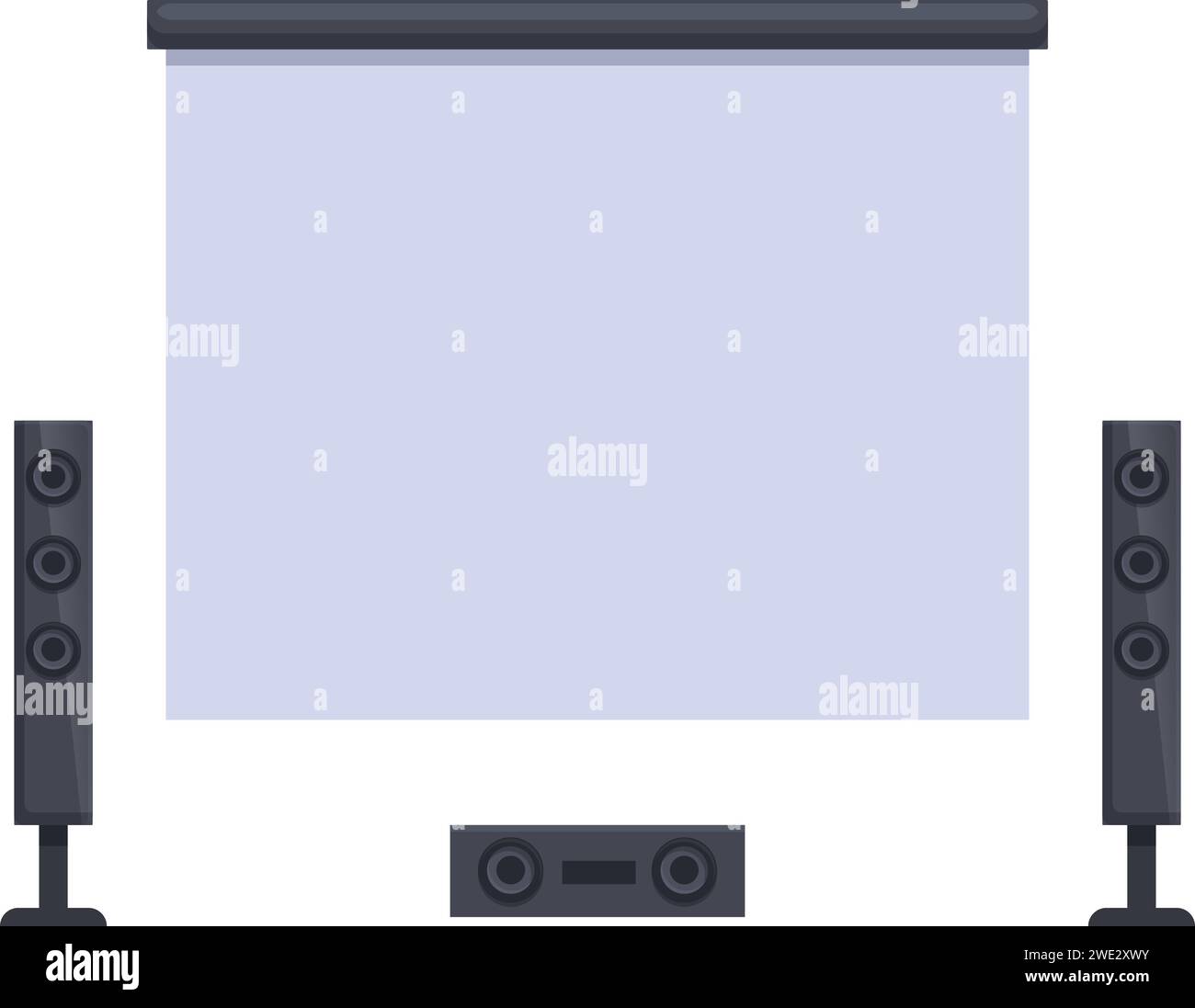 White board home theater icon cartoon vector. Digital display. Tv ...