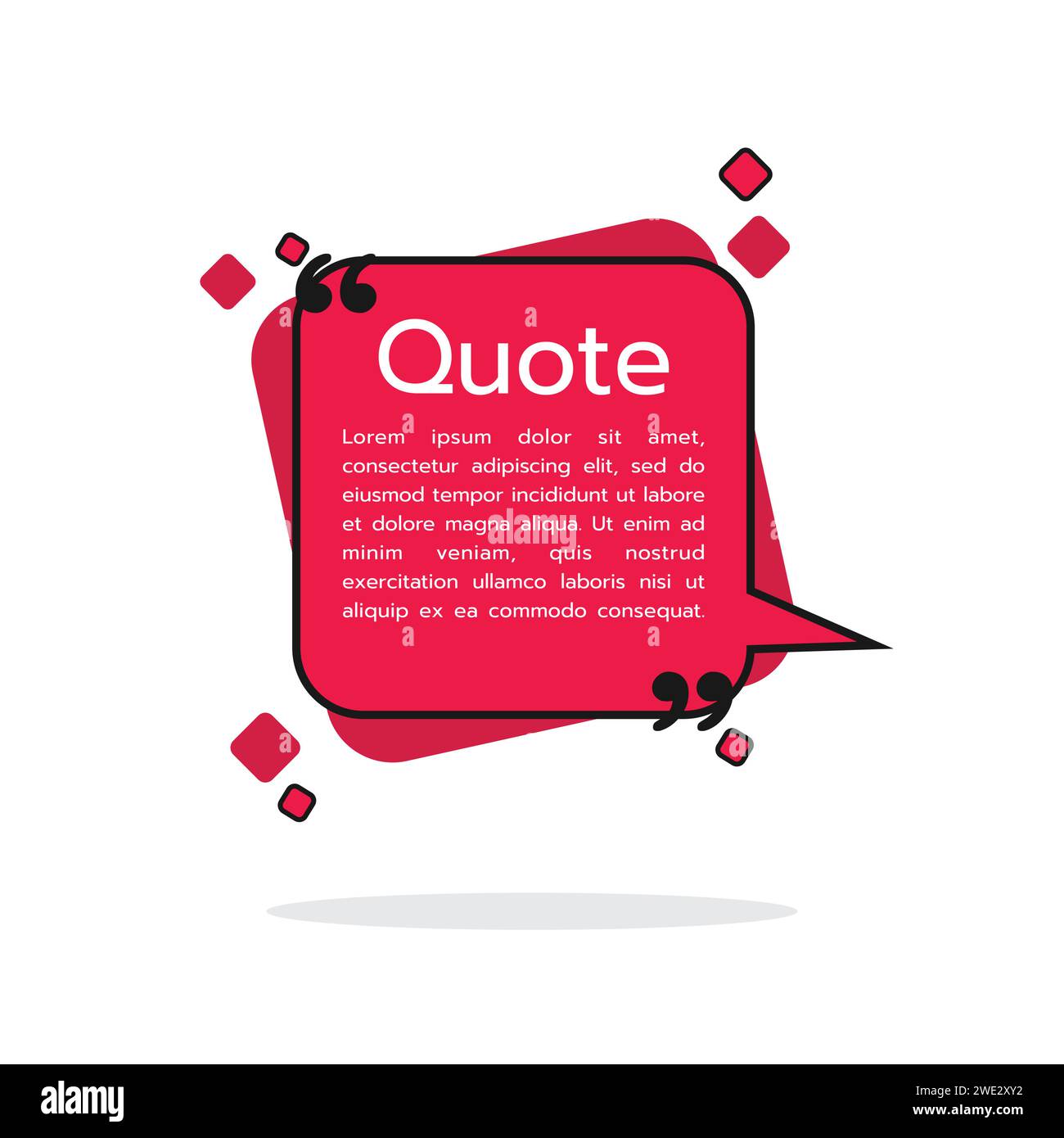 Quote box frame icon in flat style. Dialogue speech on isolated ...