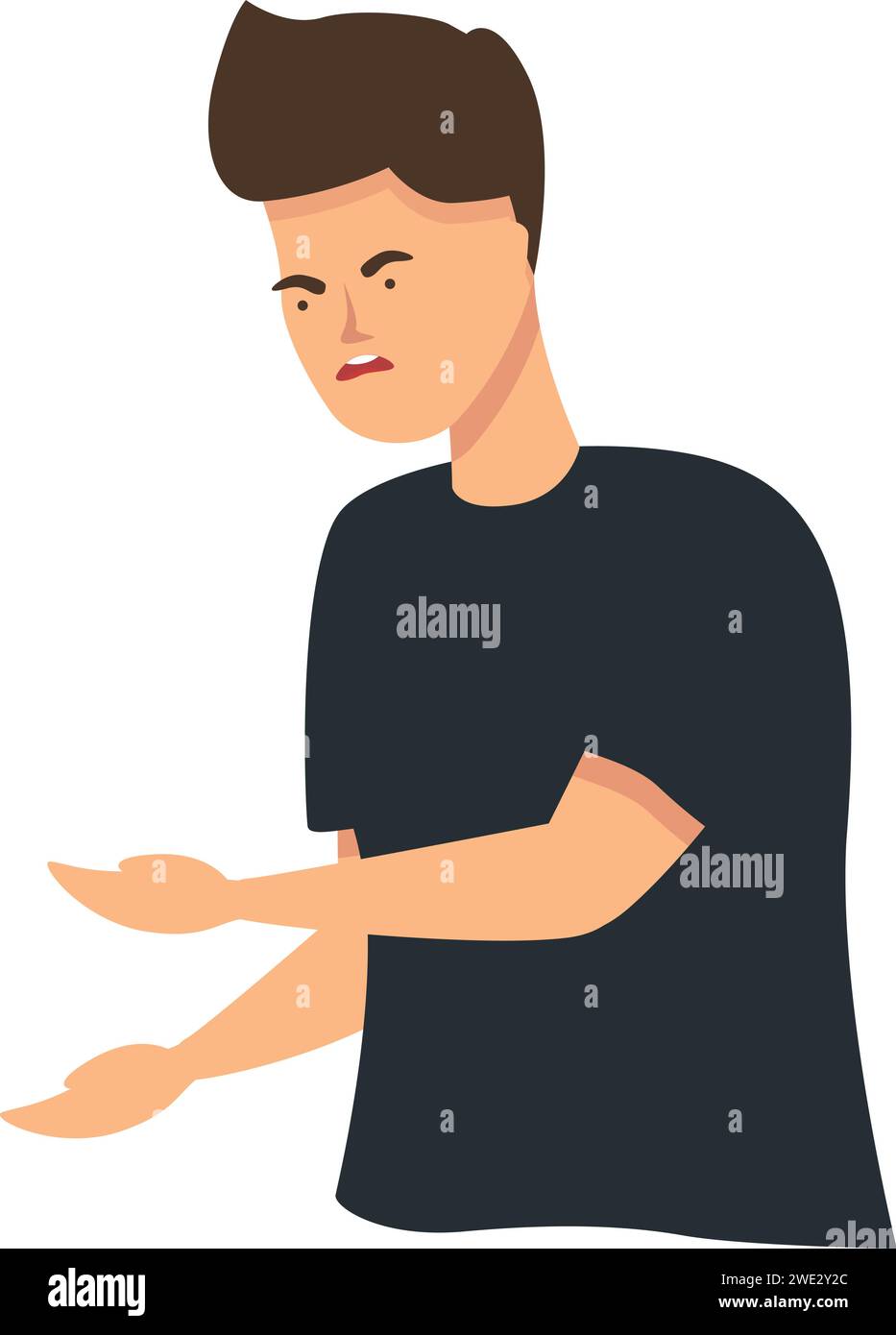 Angry boy icon cartoon vector. Divorce sad boss. Work anger stress ...