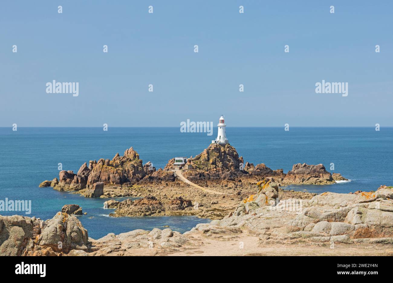 La Corbiere Lighthouse (1874), Corbiere Point, Jersey, Channel Islands ...