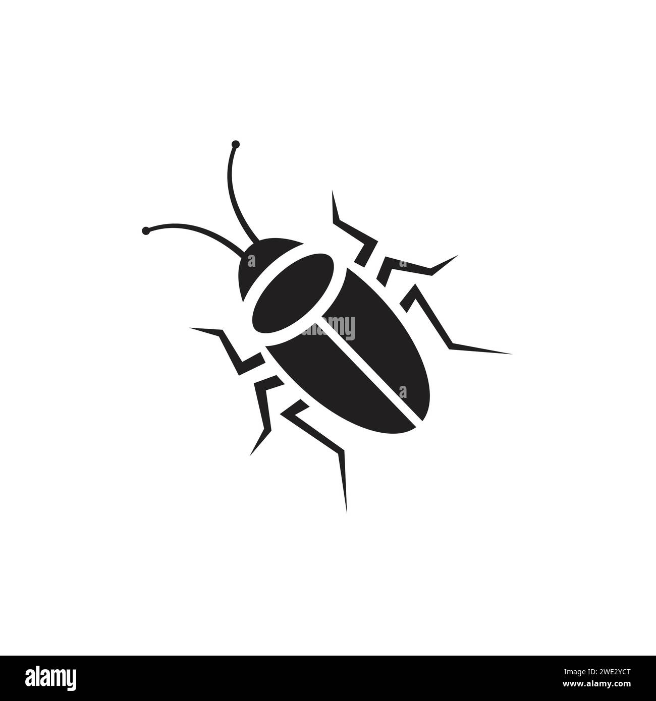 Cockroach logo icon isolated silhouette on white background vector ...