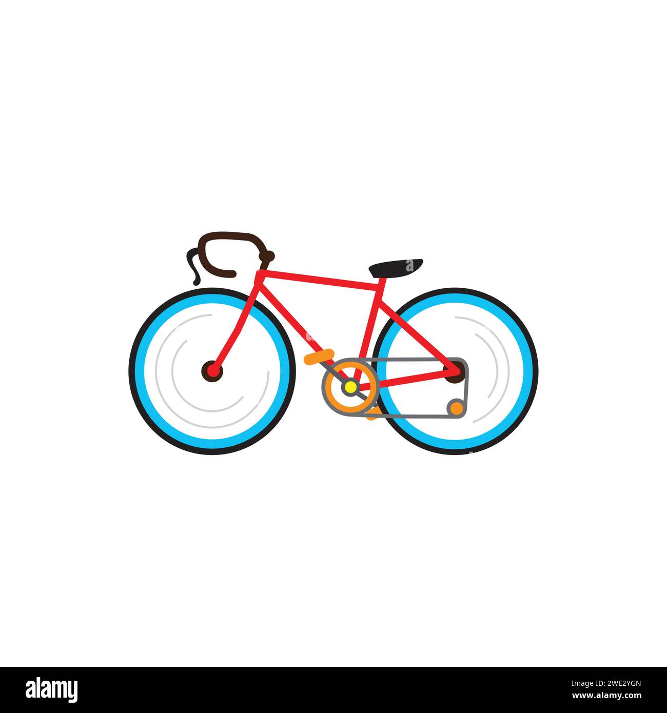 Cute funny Bicycle kawaii character icon isolated on white background ...