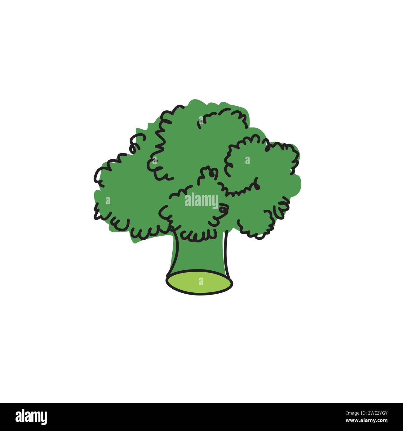 Broccoli cartoon doodle style icon. Food vegetable flat icon concept ...