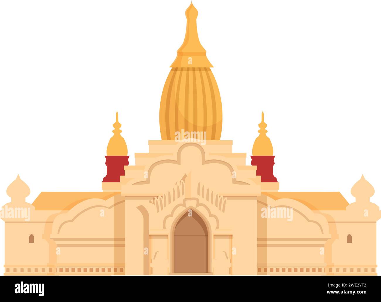 Myanmar castle icon cartoon vector. Peace culture flag. Flag patriotic ...