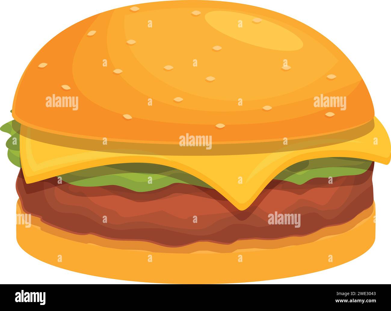 Juicy grilled burger icon cartoon vector. Pork melted meal. Fast food ...