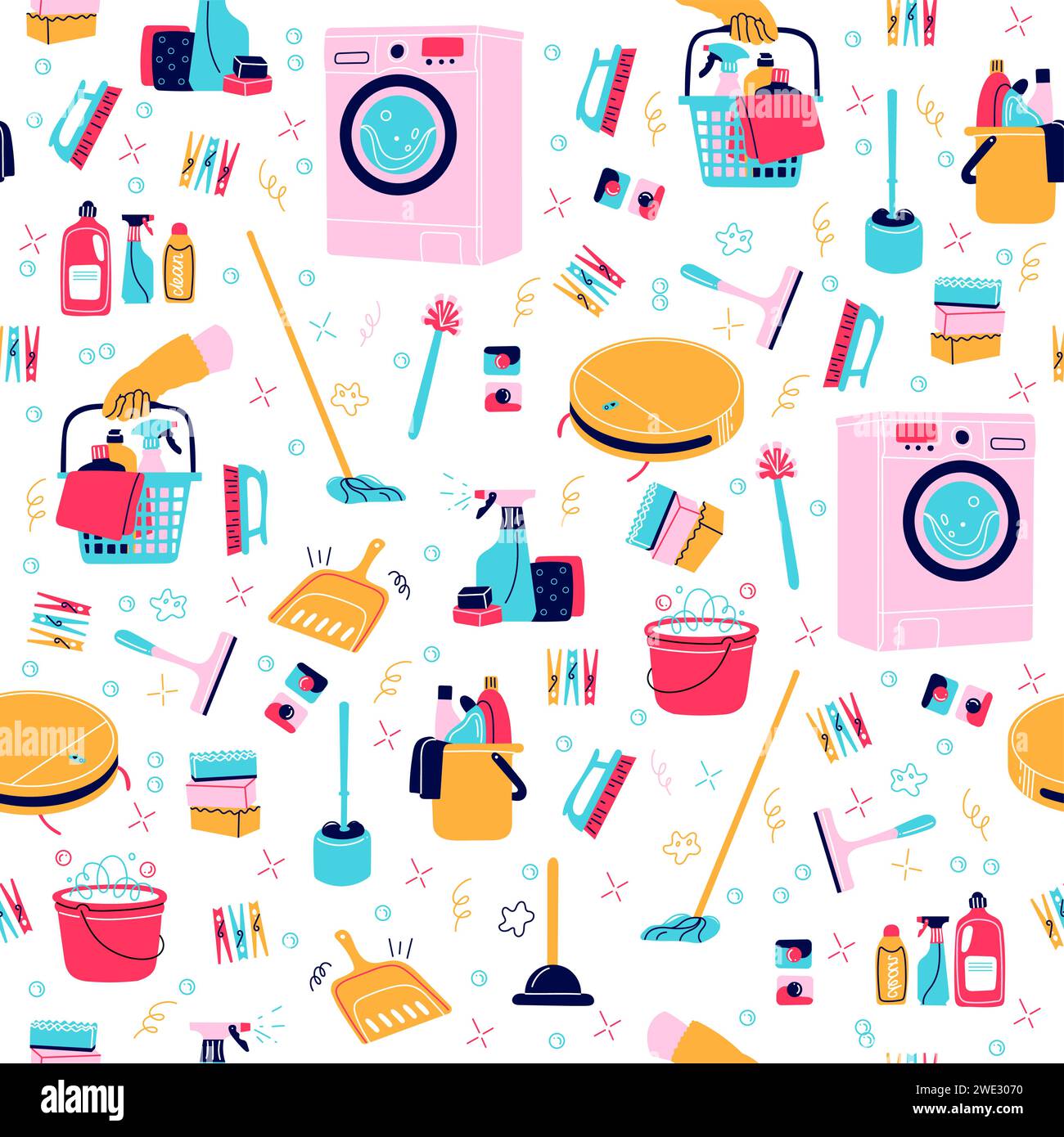 Seamless washing machine pattern hi-res stock photography and images ...