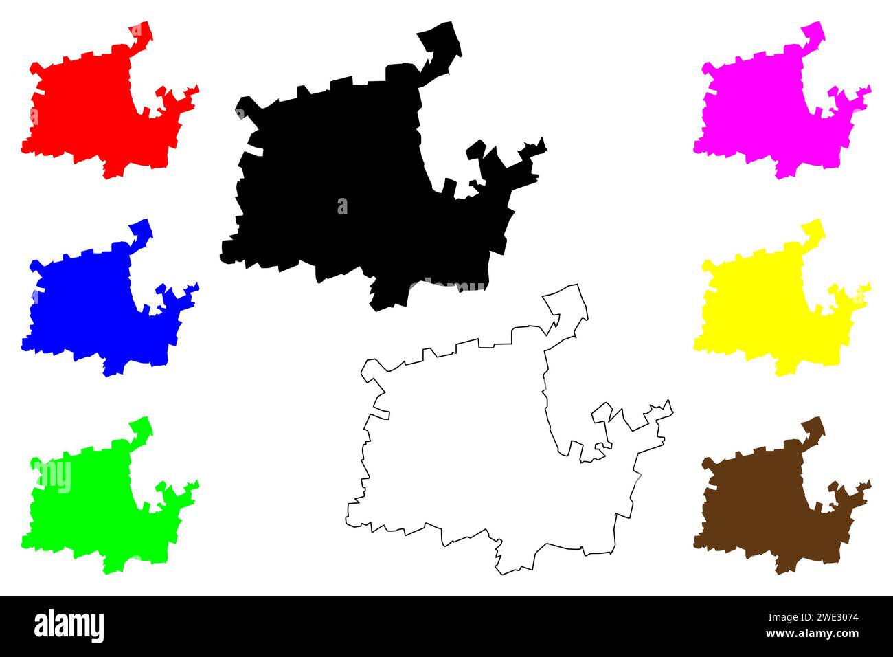 Tshwane city (Republic of South Africa) map vector illustration ...