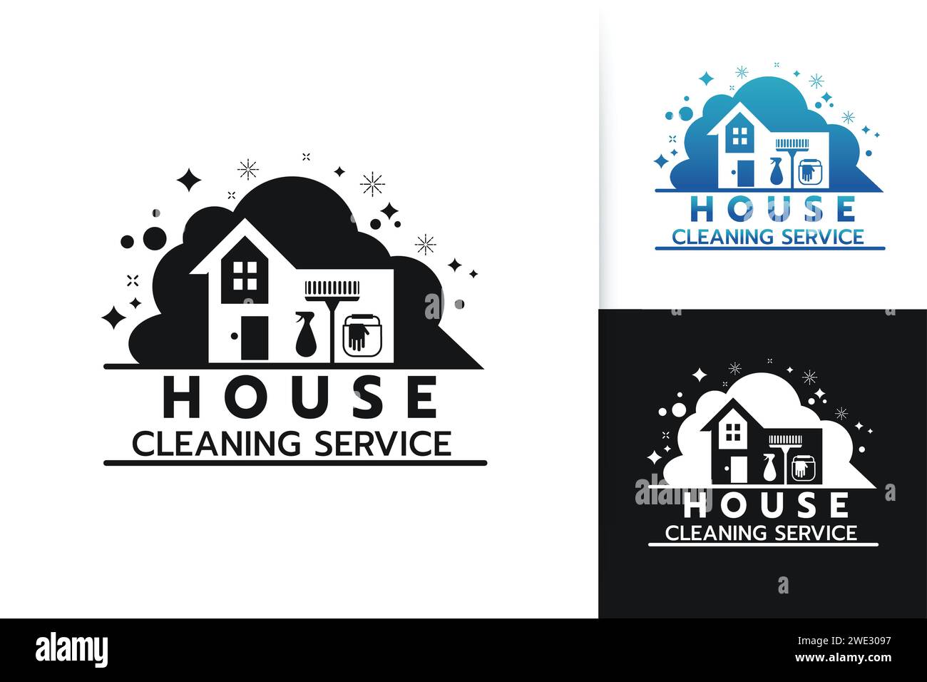 Set of House Cleaning logo designs concept,House Cleaning Service Logo creative logo template on ...