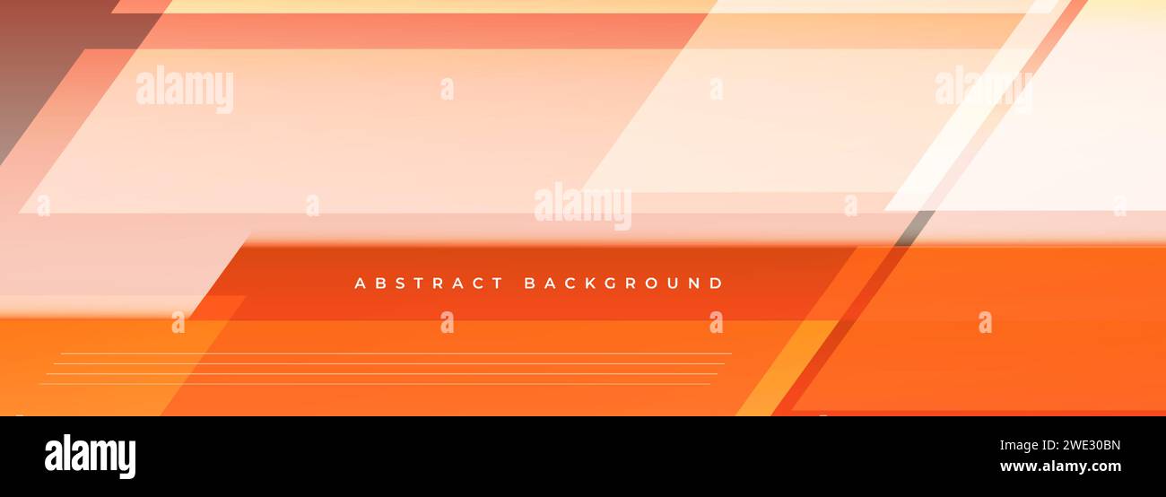Orange modern abstract wide banner with geometric shapes abstract ...