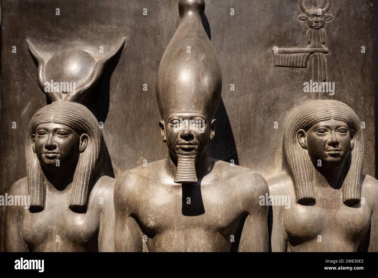 Cairo, Egypt - November 14 2023: Triad of Menkaure between Hathor and ...