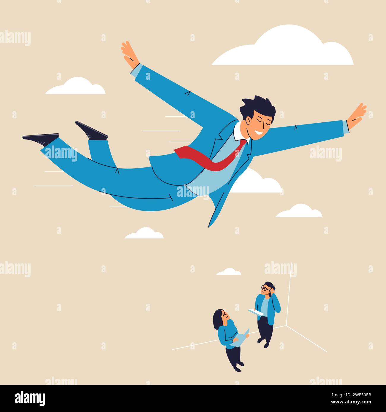 Man flying, floating in air Stock Vector Image & Art - Alamy