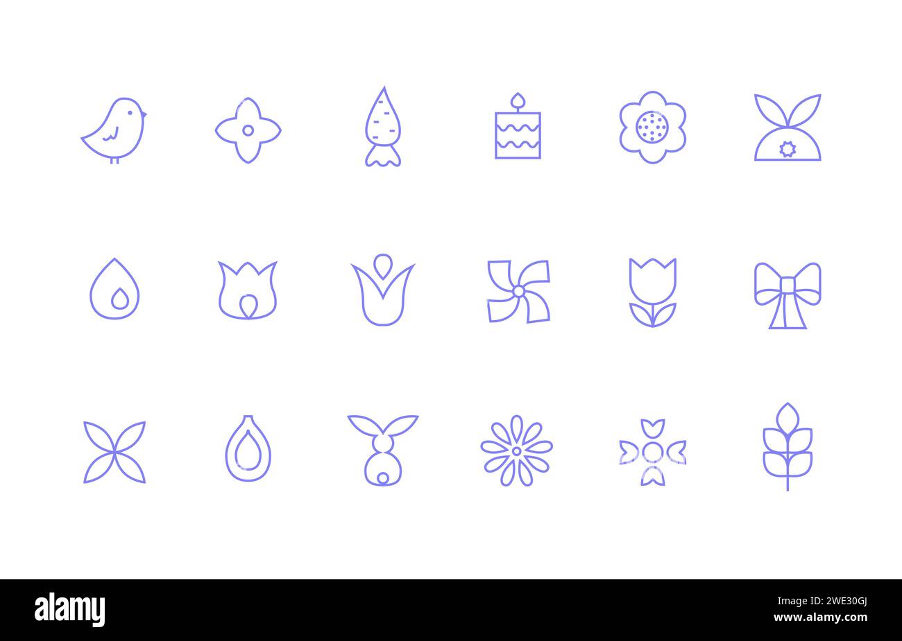 Abstract easter geometric icons. Minimalist line spring holiday symbols ...