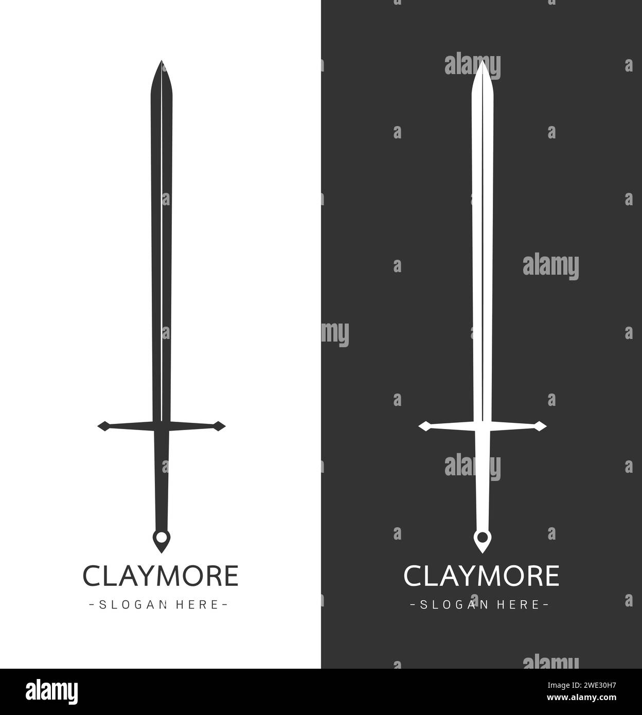 Stylized image of claymore sword logo template, claymore sword ...