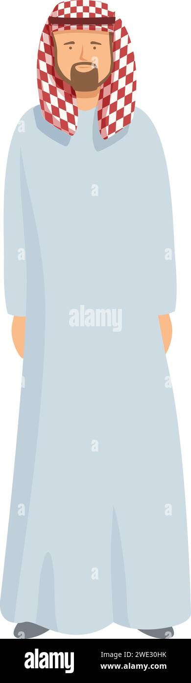 Qatar traditional man icon cartoon vector. Arena doha. City building ...