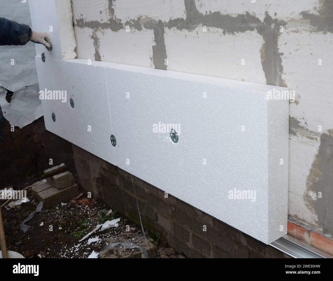 External wall thermal house insulation with polystyrene (EPS ...