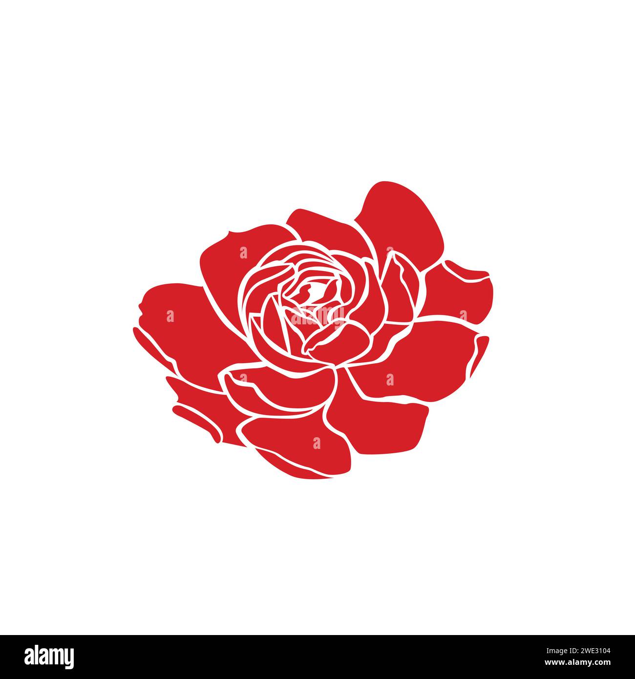 Beautiful rose flower logo icon isolated on white background vector ...