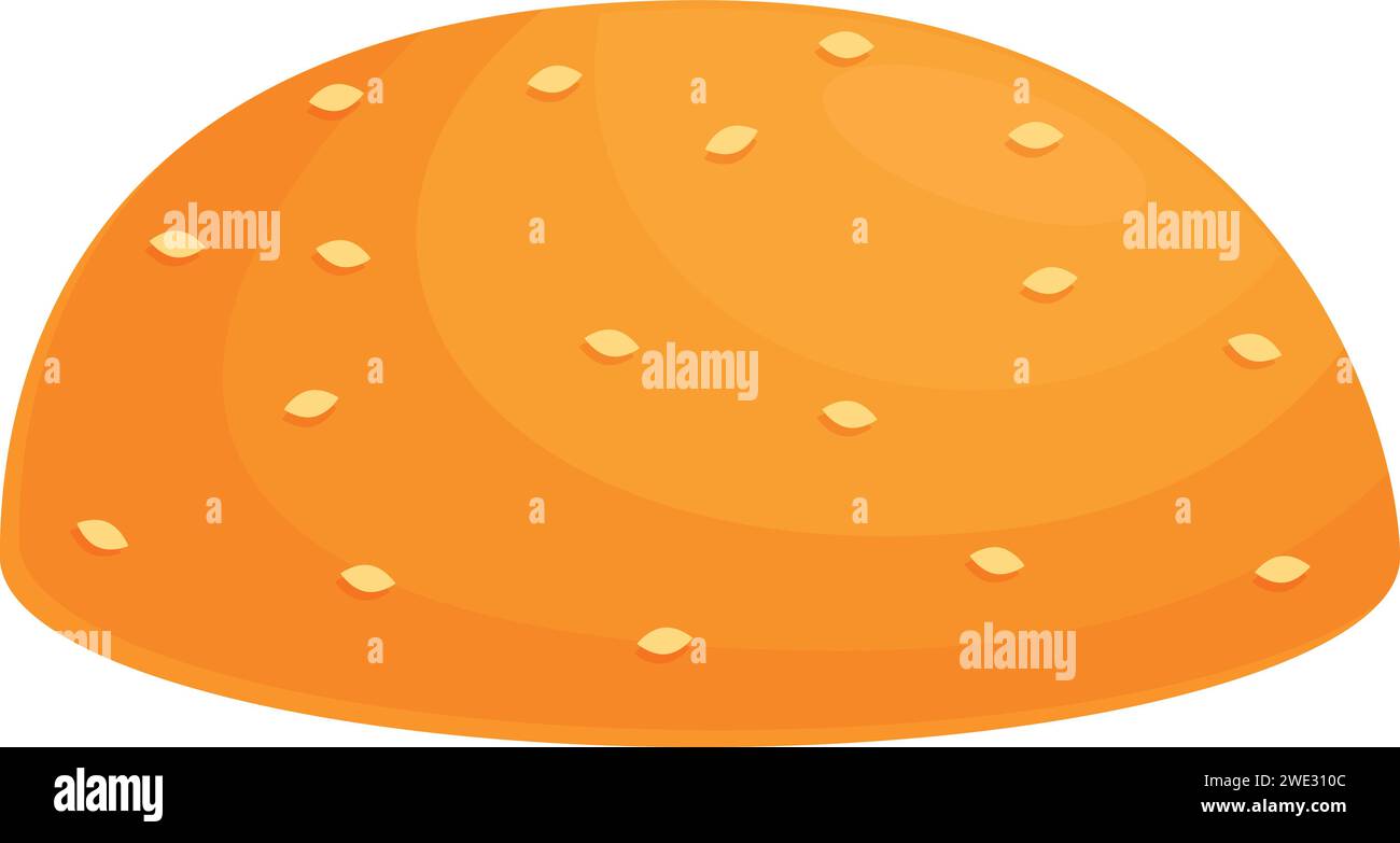 Upper bun icon cartoon vector. Burger food slice. Leaves ingredient ...