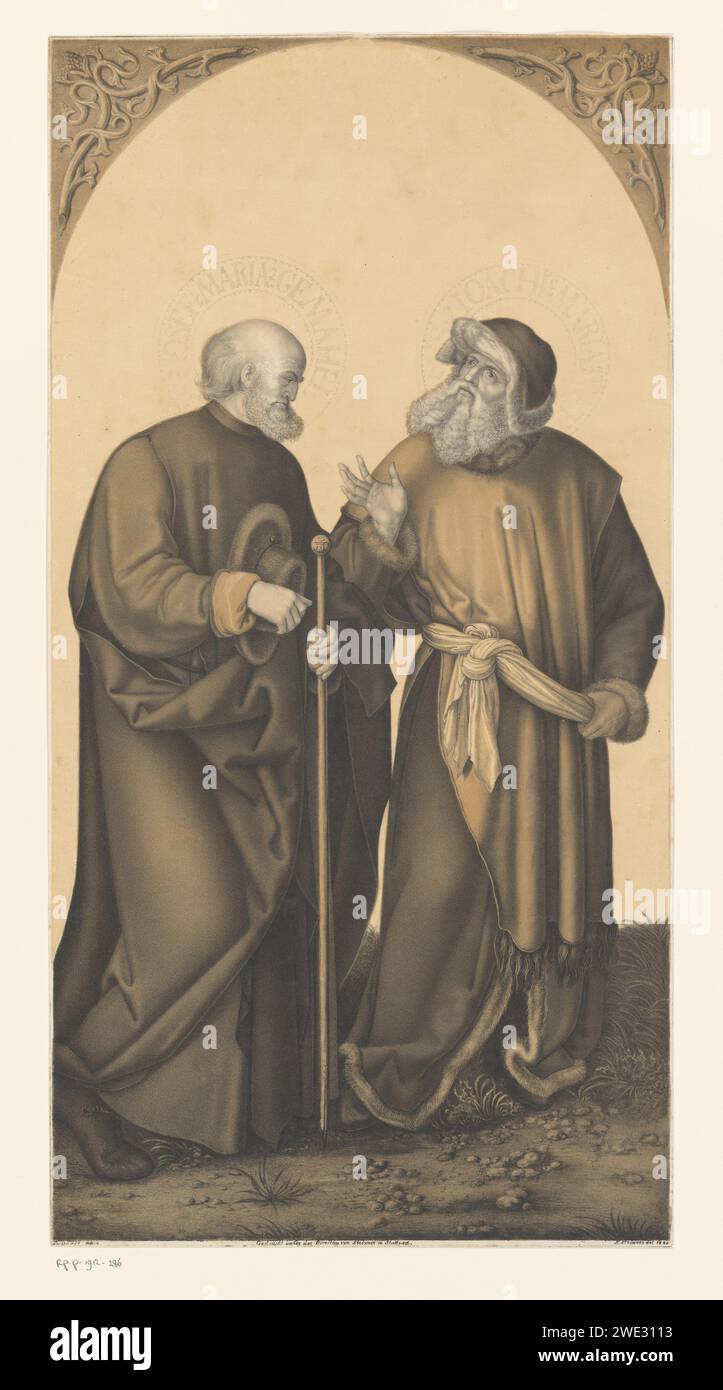 Saint Jozef en Joachim, Johann Nepomuk Strixner, After Albrecht Dürer ...