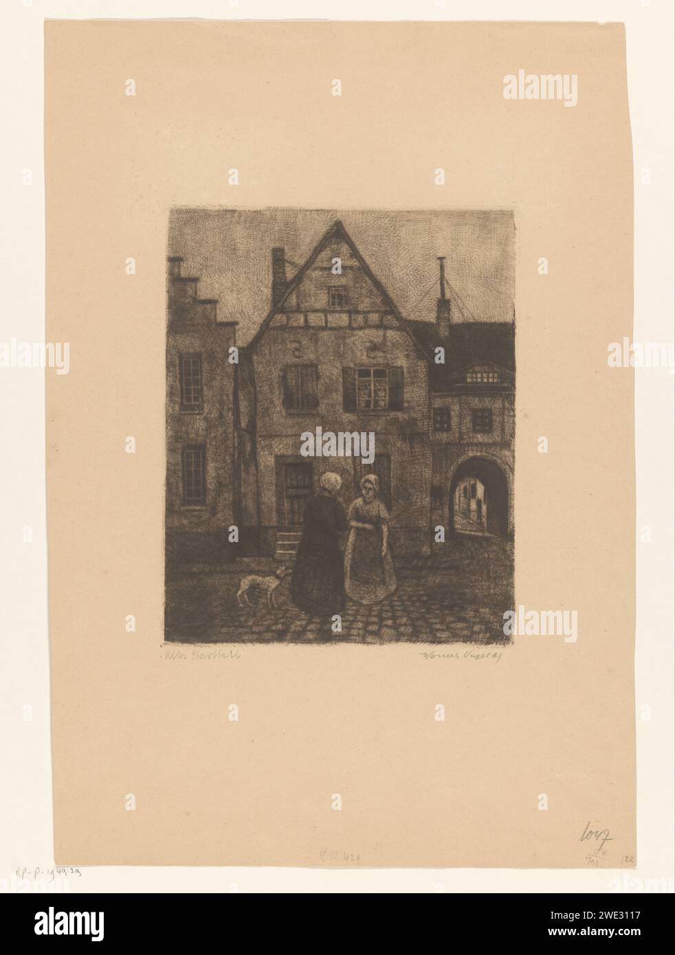Two women on the street, Werner Vogel, 1899 - 1949 print paper street ...