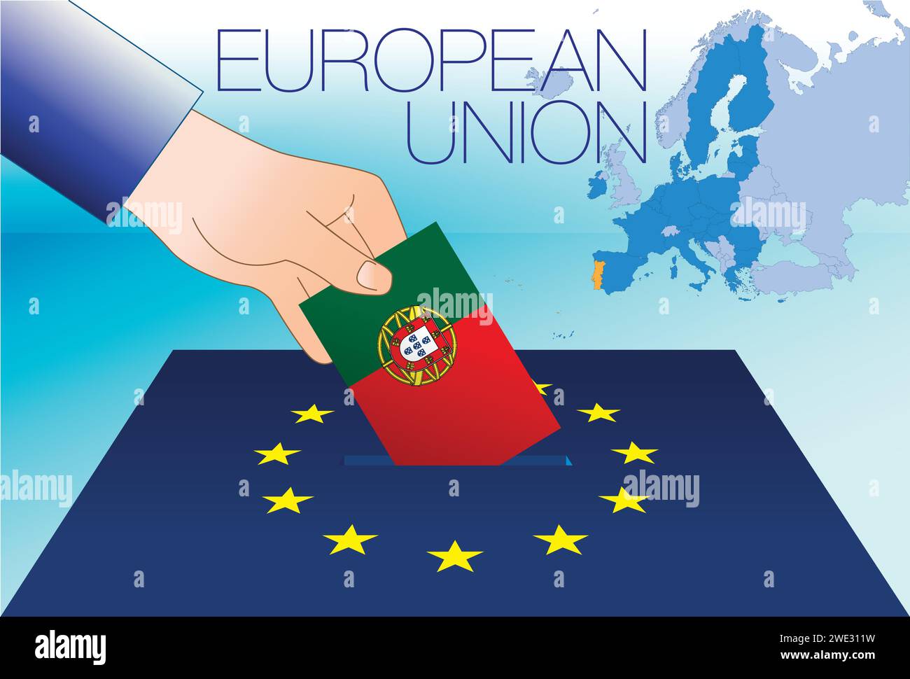 European Union, voting box, European parliament elections, Portugal ...