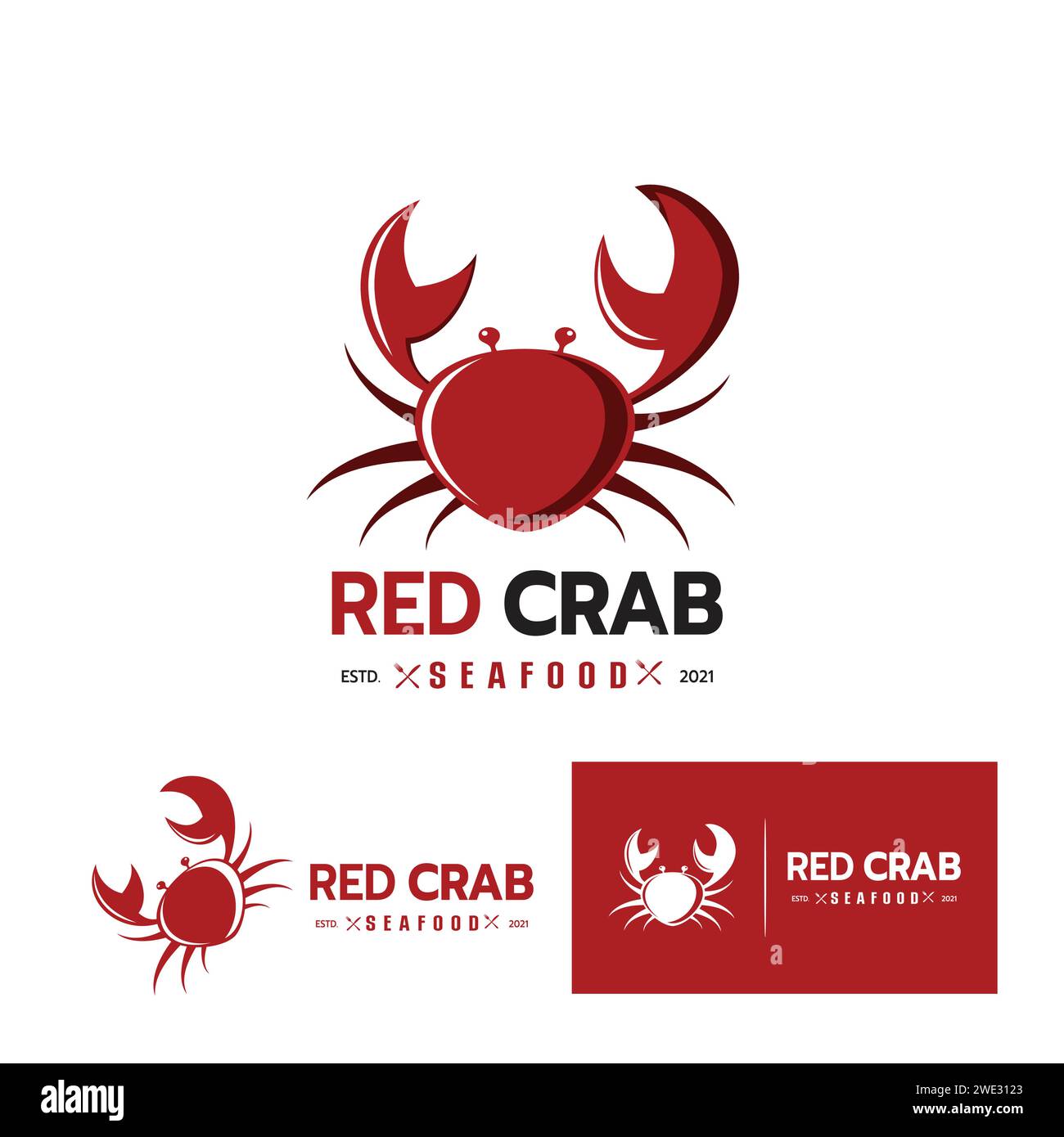Beautiful logo icon crab, Stylized image of red crab isolated logo ...