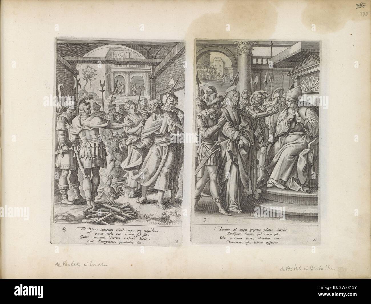 Christ before Caiaphas, 1643 print Soldiers lead Christ for Kaja pas ...