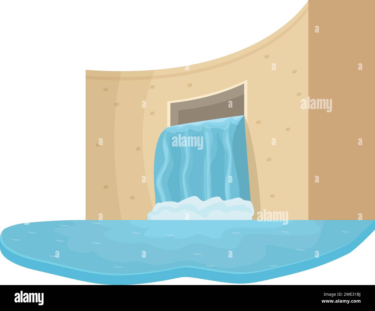 Producer energy water icon cartoon vector. Source hydropower. Dam plant ...