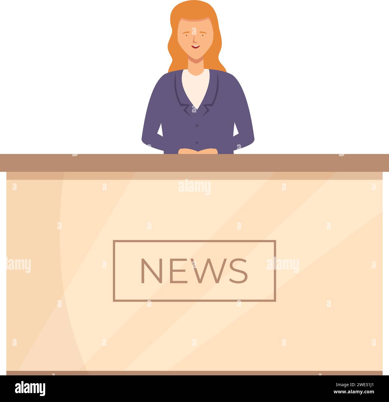 News studio host icon cartoon vector. Media digital. Show talk tv Stock ...