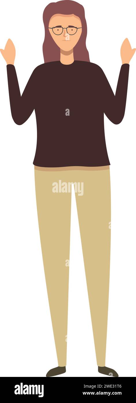 Girl care guide icon cartoon vector. Visual impairment. Care eye cane ...