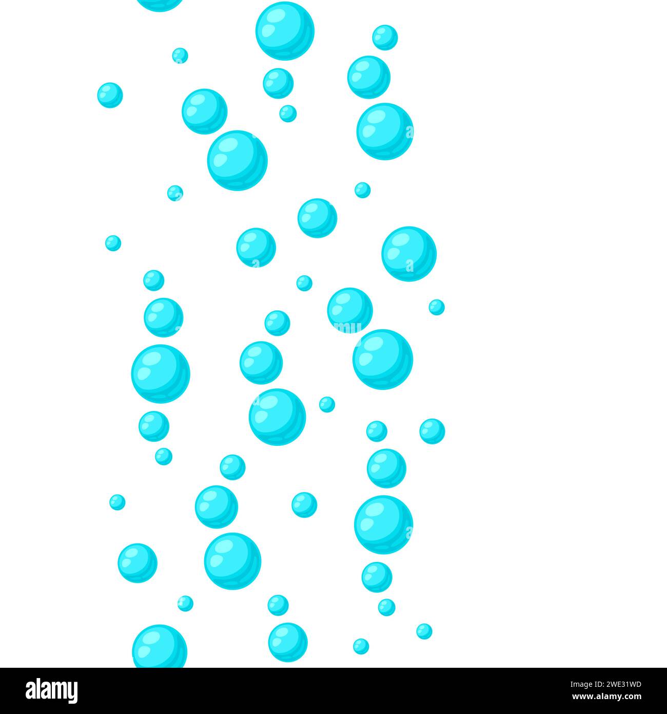 Pattern with turquoise bubbles. Abstract air balls in liquid Stock ...
