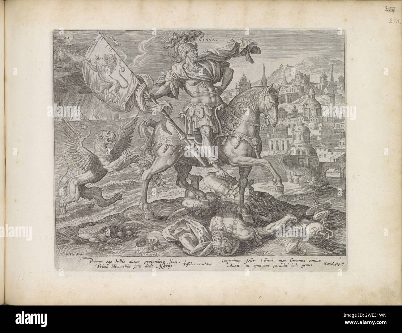 Ninus van Nineve as the first king from the vision of Daniël, 1643 ...