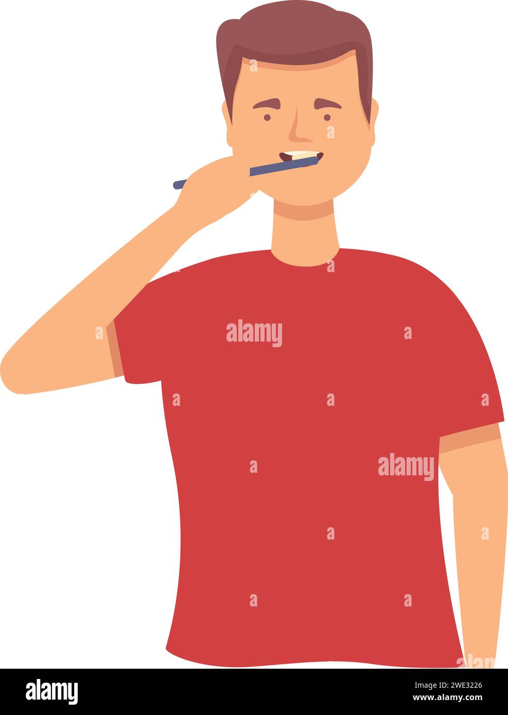 Boy clean teeth icon cartoon vector. Kid super hero. Care patient Stock ...