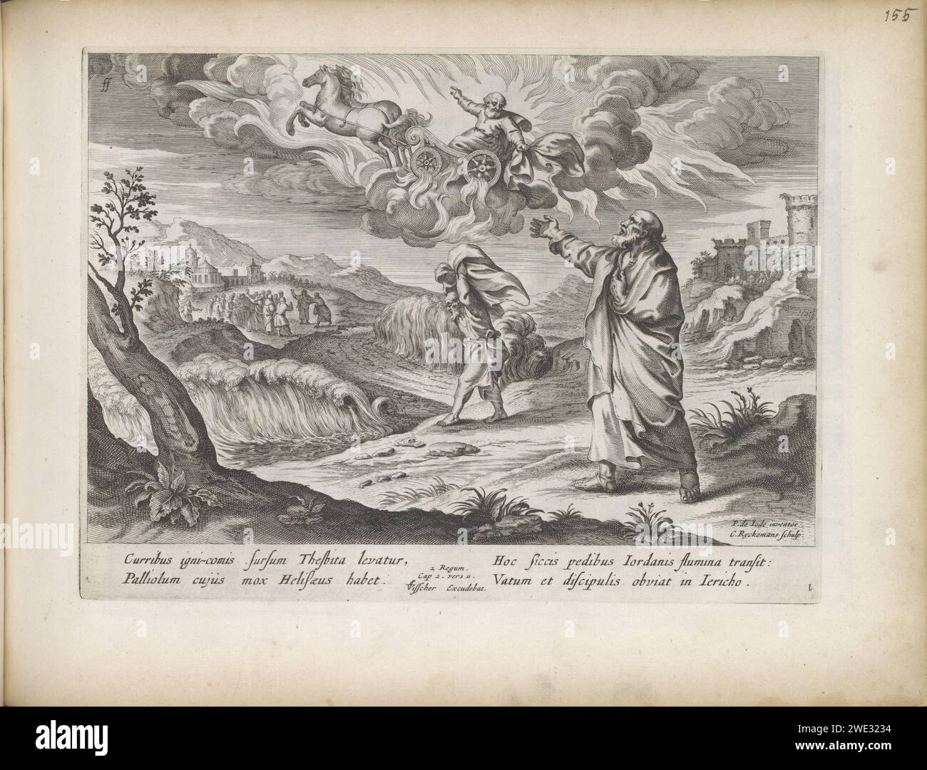 Elisa sees the Ascension of Elia, 1643 print The prophet Elisa receives ...