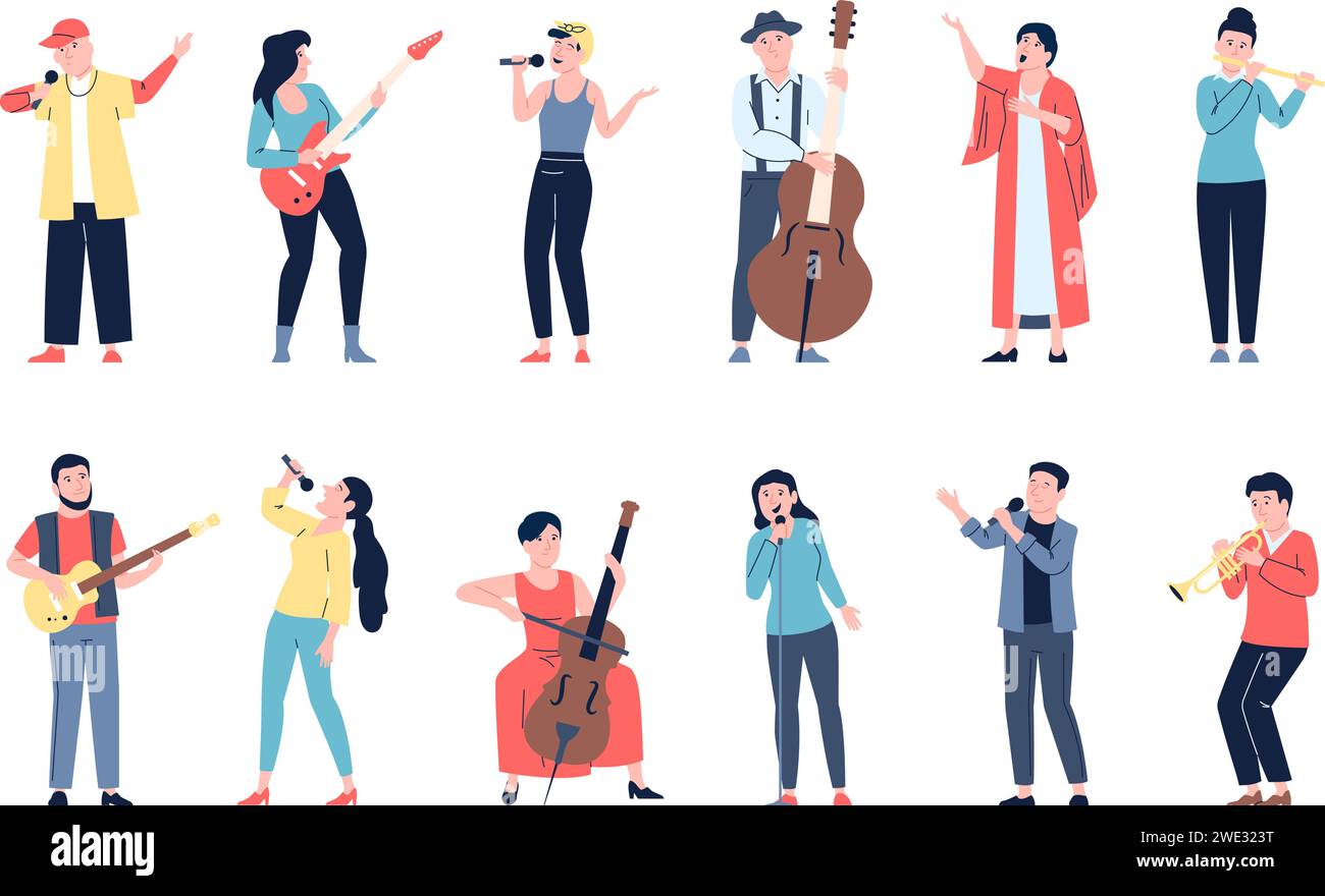 Singers and musicians. Music and performance industry workers, creative ...