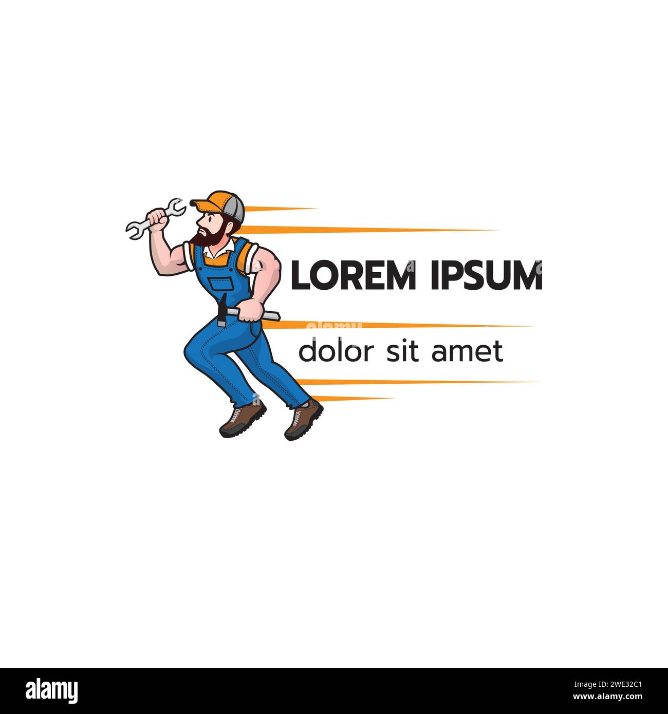 Mechanic Man Logo, Handyman for Service, Repairman or Maintenance ...