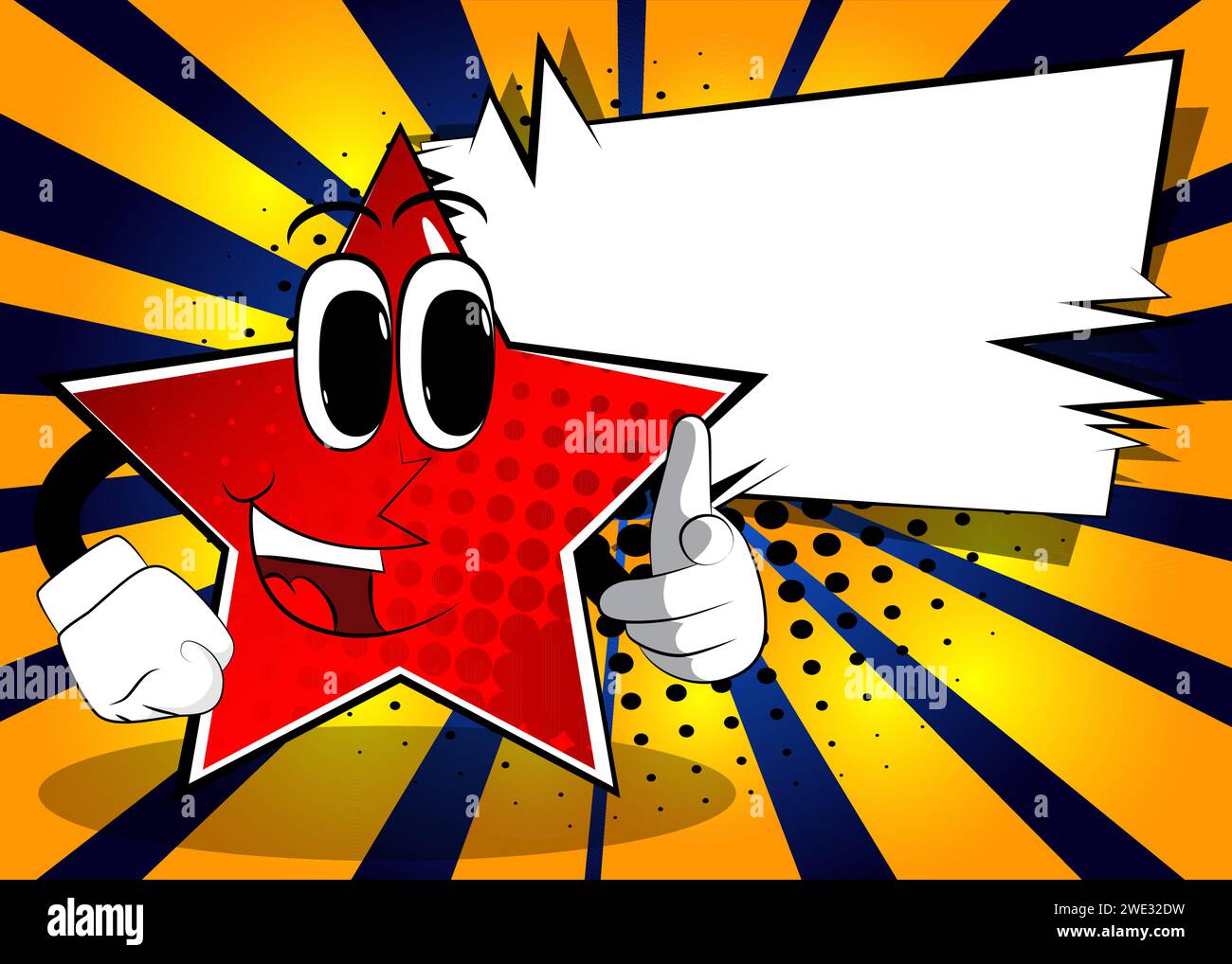 Star pointing at the viewer with his hand. Funny and cute cartoon ...