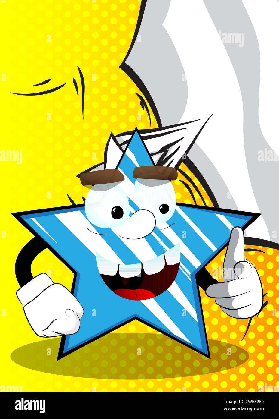 Star pointing at the viewer with his hand. Funny and cute cartoon ...