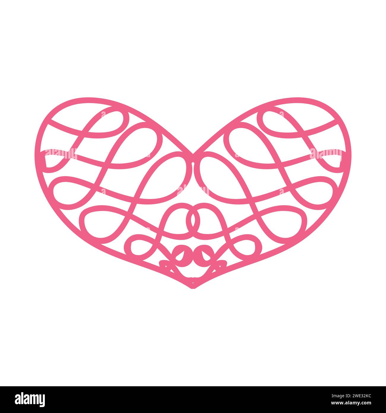 Heart with an openwork pattern. Open illustration isolated on white ...
