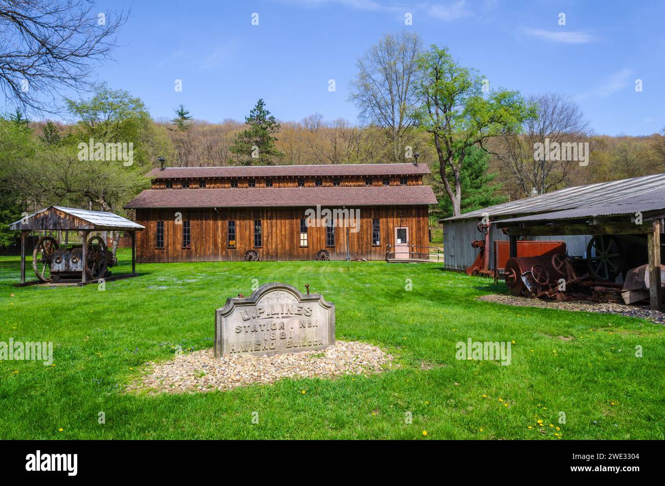 The Drake Well Museum and Parkin the scenic Oil Creek Valley, USA Stock ...