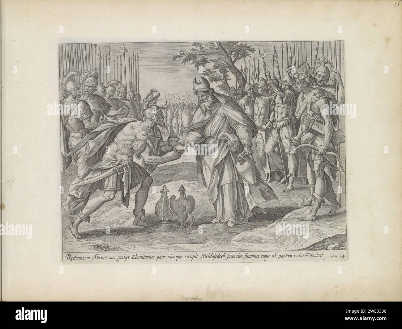 Abrahams encounter with Melchisedek, 1643 print Melchizedek, the high ...
