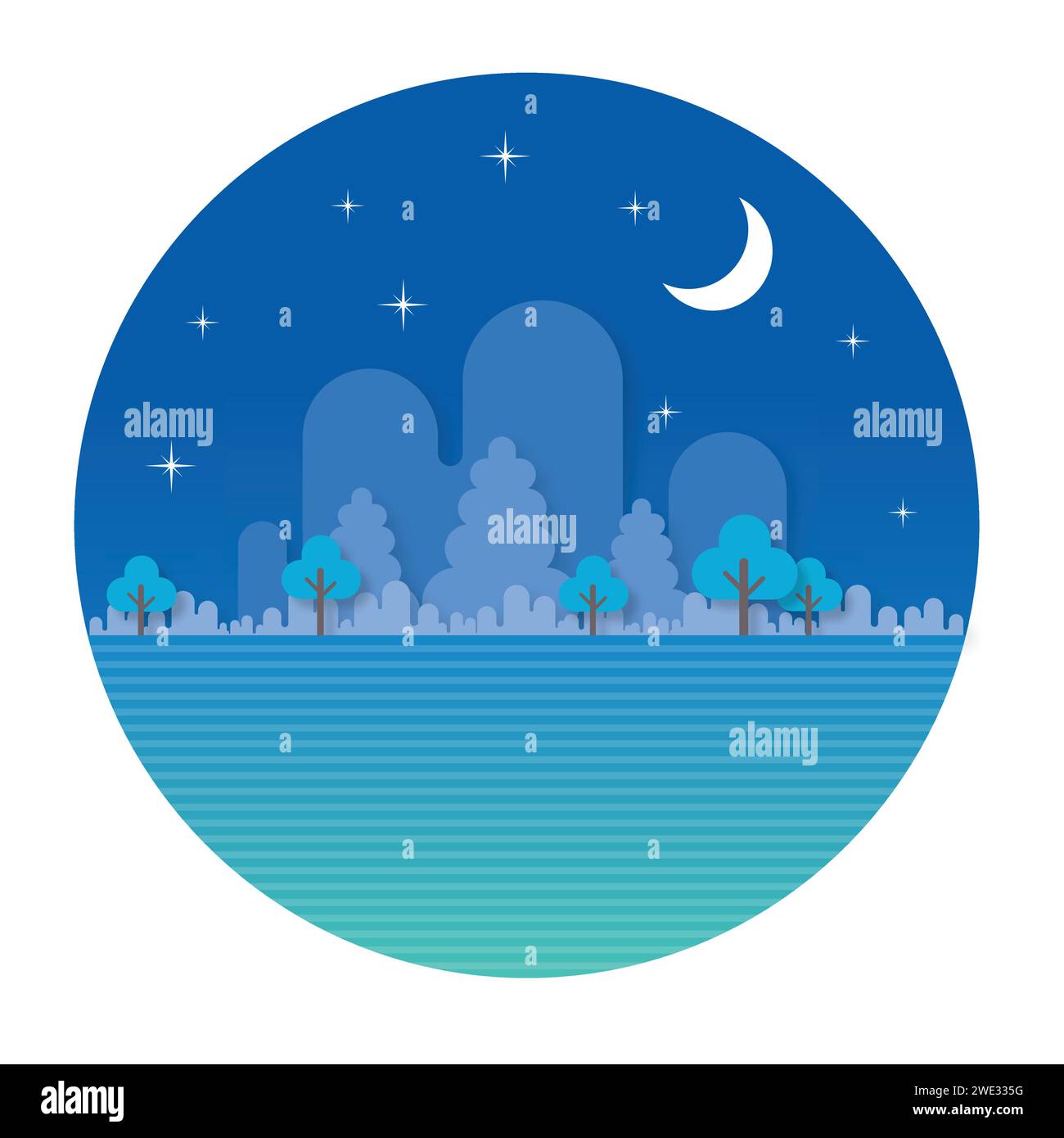 Natural landscape in the flat style. a beautiful park.Environmentally ...