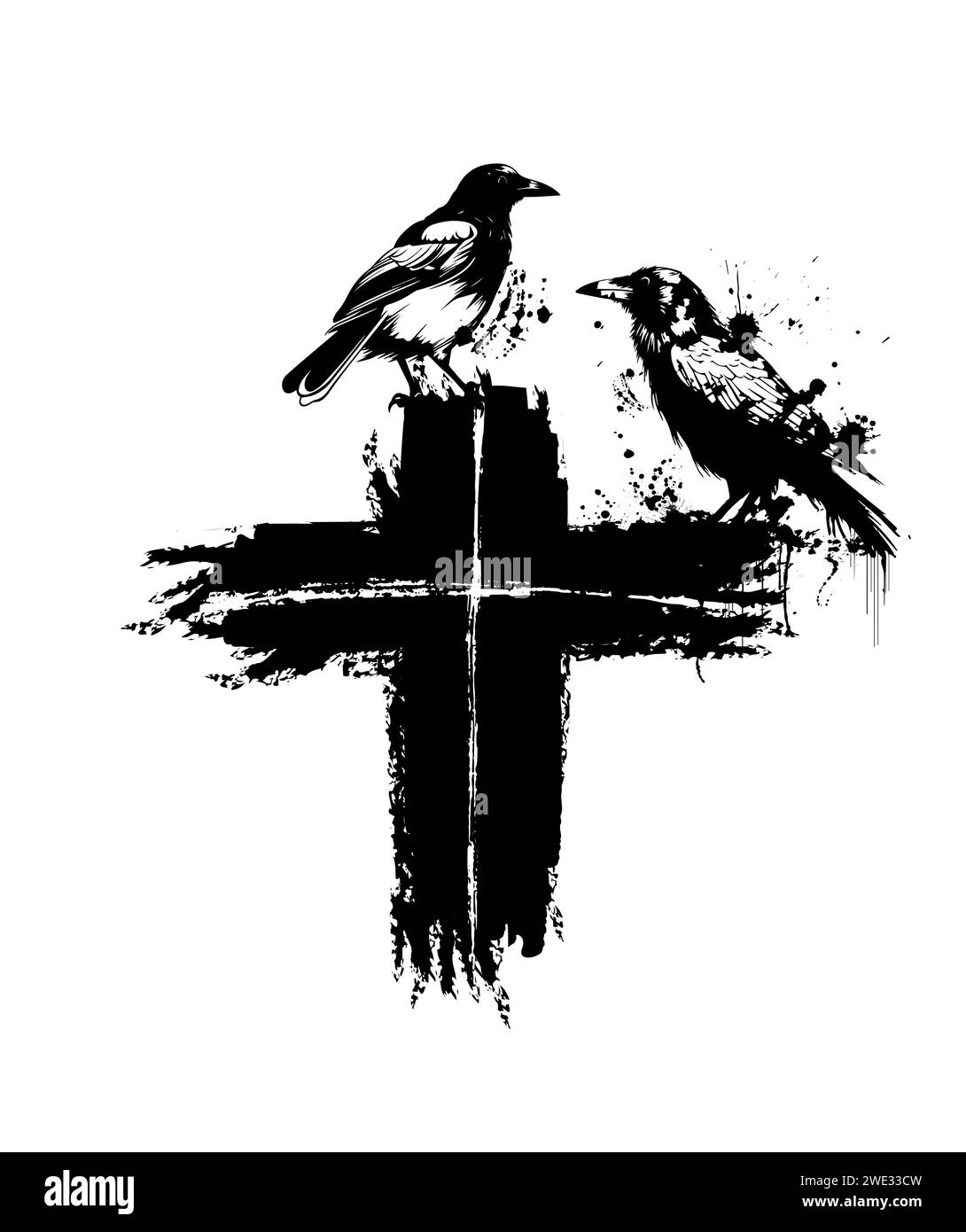 Tomb cross drawing hi-res stock photography and images - Alamy