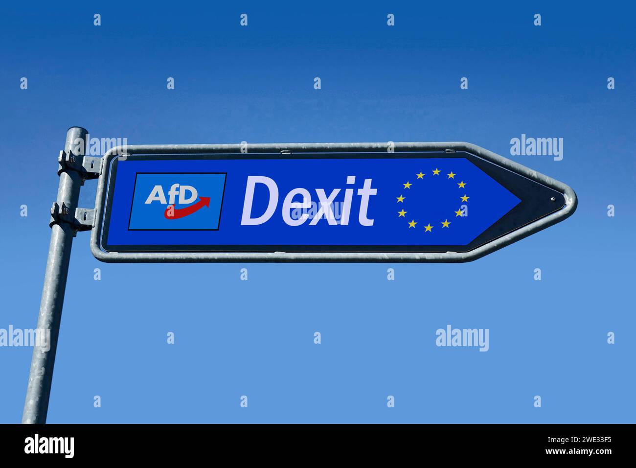 Wegweiser mit Dexit Wegweiser mit Dexit, 23.01.2024, Borkwalde ...