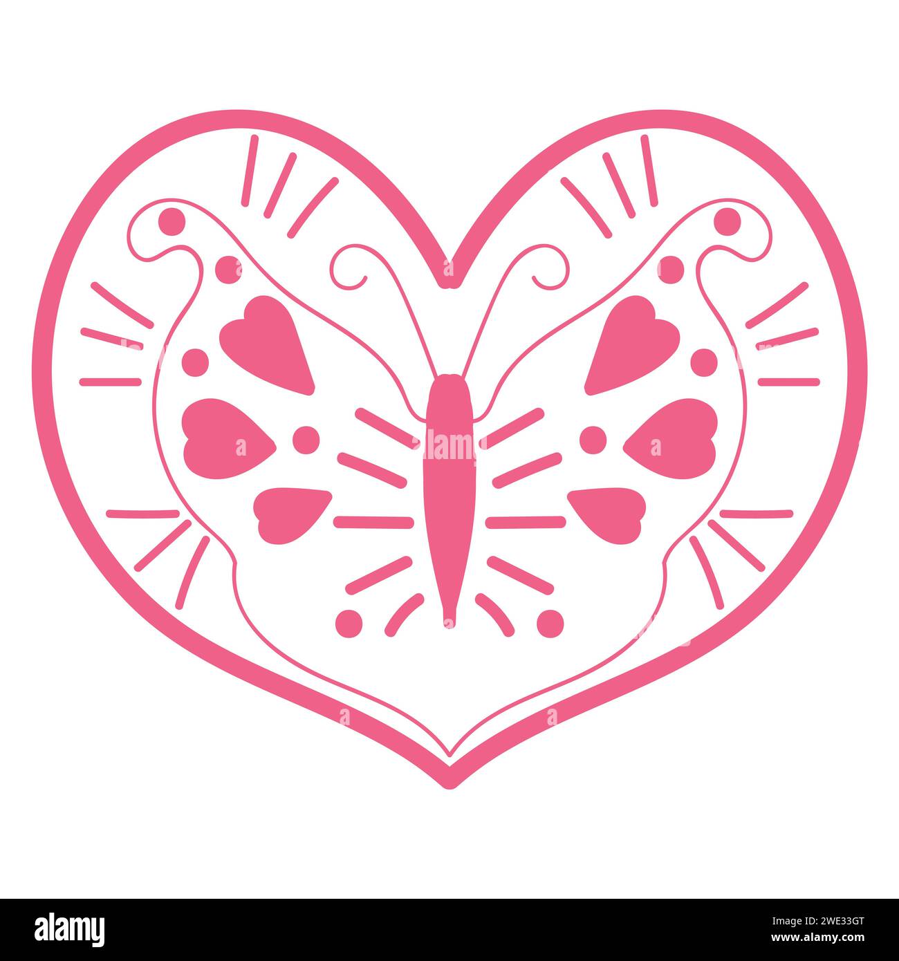 Heart with an openwork pattern. Open illustration isolated on white ...