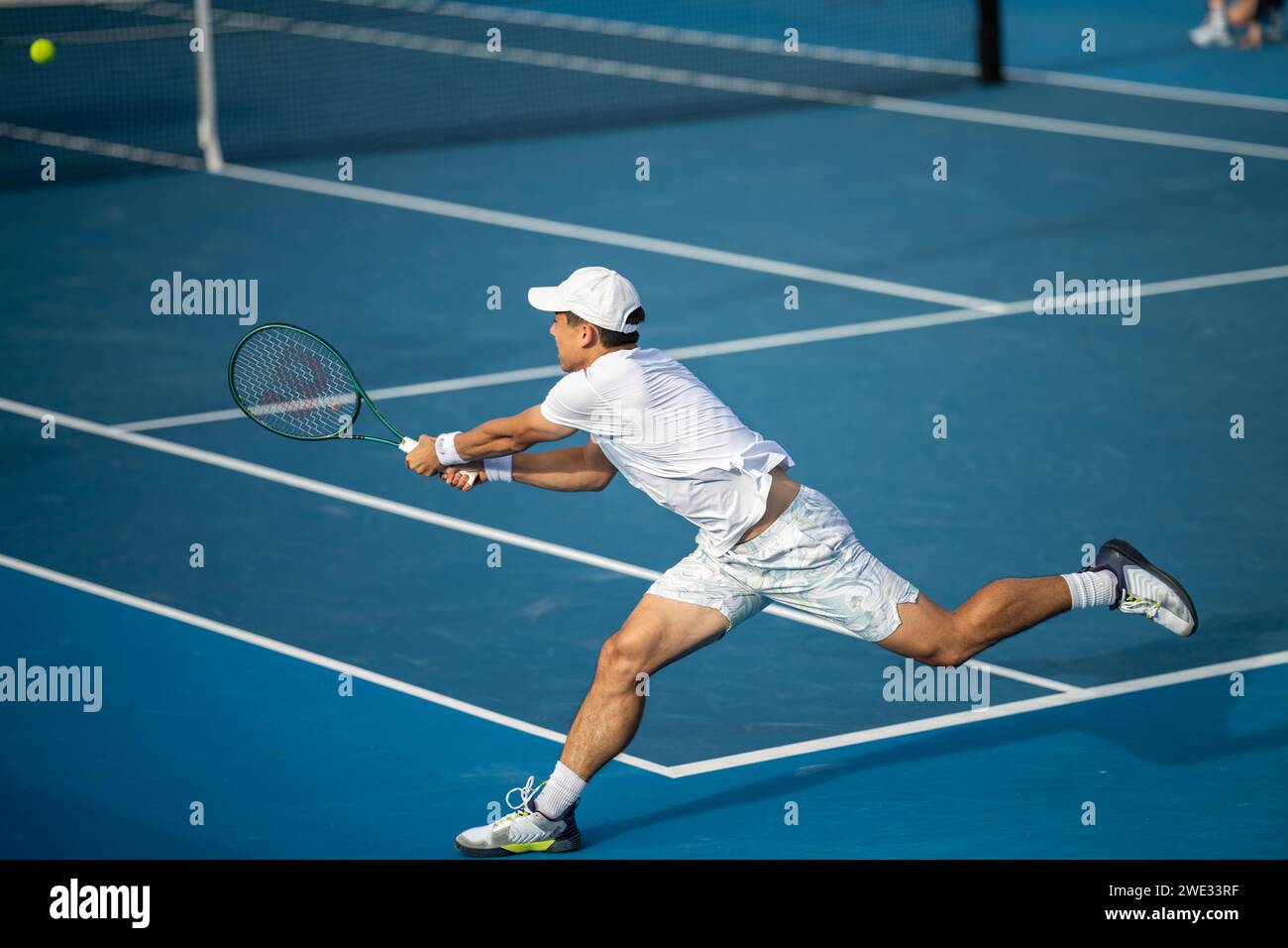 playing tennis at a tournament and match Stock Photo - Alamy