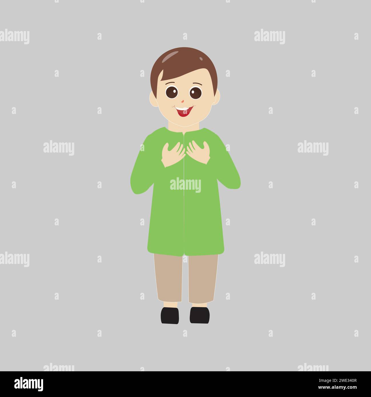 Muslim boy cartoon illustration for ramadan kareem And islamic culture ...